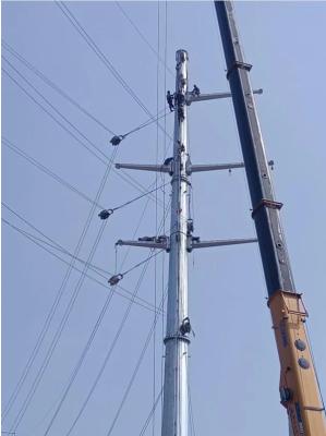 China Anti Corrosion Monopole Transmission Tower Single Circuit Power Line Tower For Cold Area for sale