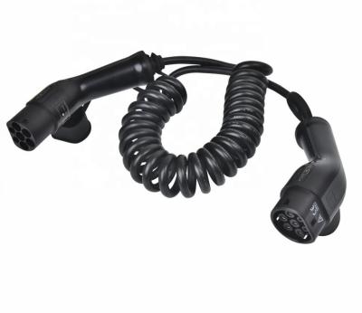 China Type 2 Charging Cable 22kW 3 Phase Spiral EV Charging Cord 4kg for sale