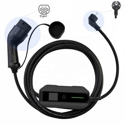 China Waterproof IP66 Portable EV Charger Type 2 5m 10m 12m 6A-16A for sale