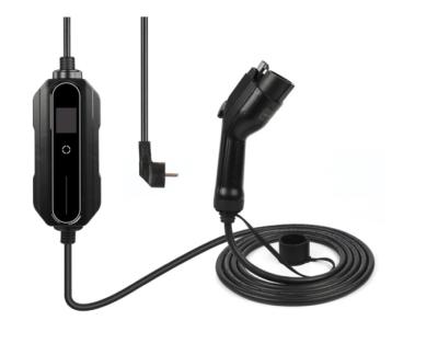 China LED Screen Schuko Type 1 Portable EV Charger J1772 16A for sale
