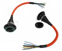 China EV Charging Socket IEC 62196-2 32 Amp Inlet Socket With 0.5M Cable for sale