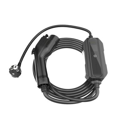 China Schuko Plug SAE J1772 Type 1 Portable EV Charger With Control Box for sale