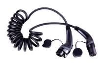 China TPU Coiled EV Type 1 Type 2 Charging Cable 2000V Isolated Ground for sale