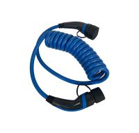 China 16A 480V 3 Phase 11kW Coiled EV Charging Cable Type 2 To Type 2 IEC 62196 for sale