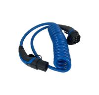 China 16A Spiral Type 2 To Type 2 EV Charging Cable 1 Phase Electric Car Cable IP67 for sale