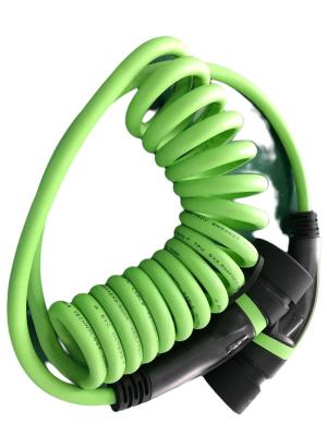 China IP67 32amp 3 Phase 22kw Type 2 Charging Cable Coiled Standard Grounding for sale