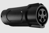 China IEC62196 10-32A 250V Type 1 AC Male To Type 2 AC Female EV Adapter Black for sale