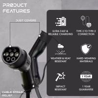 China Type 2 To Type 2 Home Electric Vehicle Car Ev Charging Cable 32A 7KW for sale