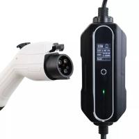 China J1772 Electric Car Charger 7KW 8A 13A LED Screen Adjustable 5m Type 2 for sale