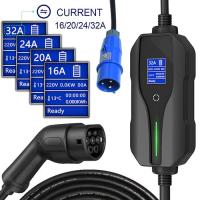 China IEC Type 2 7KW AC Electric Vehicle Charger Portable Ev Charging Station 3 Phase 32A for sale