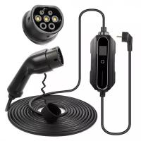 China EU Plug EV Car Charger Type 2 6A-16A Portable EVSE Charging Cable 10 Meters for sale