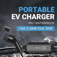 China Level 2 Portable EV Charger 32A 240V 5m TPU Cable CEE Schuko Plug RCD Type A IP67 for sale