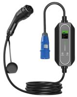 China 3 Phase 415V Portable EV Charger with LCD Screen 6A to 32A Variable 22kW 5 Metre for sale