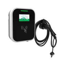 China 22KW Smart Wall Mount EV Charger with 2.8 Color Display and 5M Type 2 Cable for sale