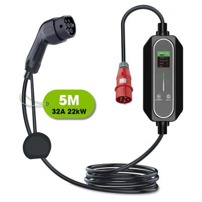 China 5m Cable Length LED Display Portable Electric Vehicle Charger for Performance for sale