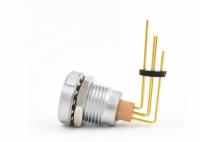 China 6pin Lemo B Series Connectors ECG Elbow Printed Circuit Pins With 2 Nuts Fixing for sale