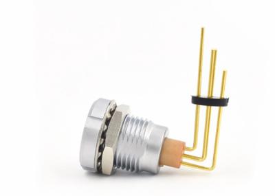 China 6pin Lemo B Series Connectors ECG Elbow Printed Circuit Pins With 2 Nuts Fixing for sale