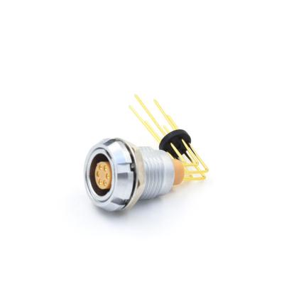 China Lemo ECG Elbow PCB Socket Panel Mounted Female Receptacle ECG.1B.306.CLV for sale