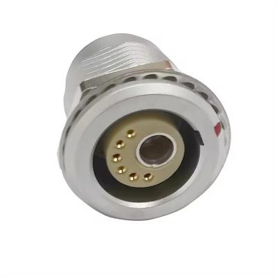 China Medical Push-pull Connector Lemo EGG FGG 2B 6+1 Metal 6 Signal 1 Liquid Input Medical Panel Mounting Connector for sale