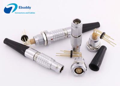 China FGG ECG 1B 2 - 16 Pin Lemo B Series Connectors Female Fixed Socket With Elbow Contact For PCB Printed for sale