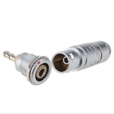 China Fluidic-electric mixed connector 4 Signal + 1 fluidic Plug & Socket Set for Beauty Equipment for sale