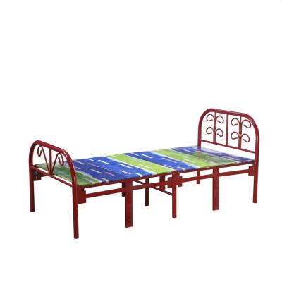 China Durable Metal Folding Single Bed 1900x900mm Easy Assembly Bedroom Furniture for sale