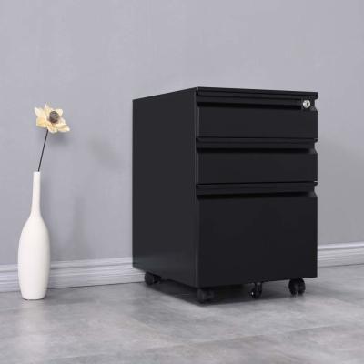 China 3 Drawer White Metal Under Desk Mobile Pedestal for sale
