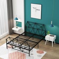 China Modern school cheap wrought iron metal beds student adult deck frame bed for sale