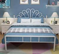China Modern Nordic Metal Bed Frame Minimalist Princess Style Iron Bed for Bedroom Furniture, Available in 1.5m and 1.8m Sizes for sale