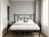 China Luxury European Style Metal Bed Frame, Modern Minimalist Iron Bed for Home Bedroom, Available in 1.5m and 1.8m Sizes for sale