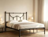 China Luxury European Style Metal Bed Frame, Modern Minimalist Iron Bed for Home Bedroom, Available in 1.5m and 1.8m Sizes for sale