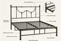 China Luxury European Style Metal Bed Frame, Modern Minimalist Iron Bed for Home Bedroom, Available in 1.5m and 1.8m Sizes for sale