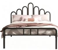 China European Style Metal Bed Frame with Decorative Headboard Thickened Steel Frame and Noise Reducing Design for sale