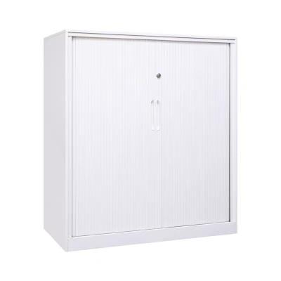 China Steel Lockable Filing Cabinets with Rolling Tambour Door and Customizable Shelves Providing Secure and Organized Storage for Workplace Documents for sale