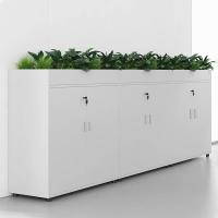 China Steel Planter Cabinet Top Unit with 3 Individual Plant Spaces Modern Metal Flower Pot Display Rack for Indoor Home Garden Decoration for sale
