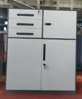 China Knock-Down Steel Filing Cabinet with Narrow Side Design Metal Office Document Storage Cabinet for Files and Office Supplies for sale