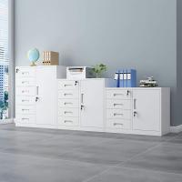 China Knock-Down Steel Filing Cabinet with Narrow Side Design Metal Office Document Storage Cabinet for Files and Office Supplies for sale