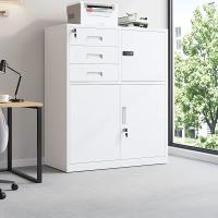 China Knock-Down Steel Filing Cabinet with Narrow Side Design Metal Office Document Storage Cabinet for Files and Office Supplies for sale
