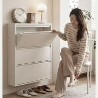 China Ultra Slim 4 Drawer Steel Shoe Cabinet for Space Saving Storage for sale