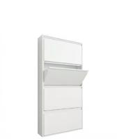 China Ultra Slim 4 Drawer Steel Shoe Cabinet for Space Saving Storage for sale