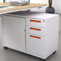 China Multi Functional Steel Roller Shutter Mobile Storage Cabinet with Adjustable Shelves and Lockable Door for sale