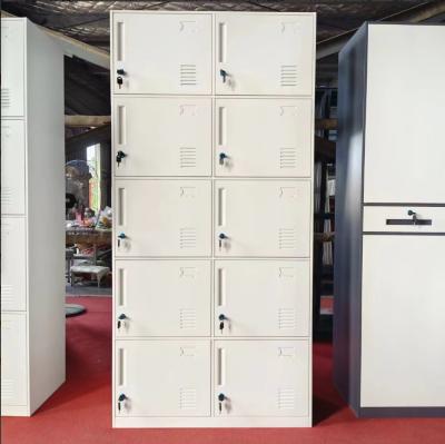 China 10 Door Metal Locker Cabinet with Multiple Compartments for Office and Employee Storage for sale