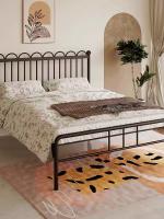 China French Vintage Metal Bed Frame with Bold Minimalist DesignElegant Iron Bed for Modern and Classic Bedrooms for sale