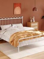 China French Vintage Metal Bed Frame with Bold Minimalist DesignElegant Iron Bed for Modern and Classic Bedrooms for sale