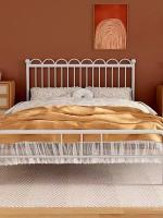 China French Vintage Metal Bed Frame with Bold Minimalist DesignElegant Iron Bed for Modern and Classic Bedrooms for sale