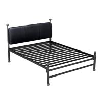 China Modern French Style Metal Bed with Upholstered Headboard for Elegant Bedroom Furniture for sale