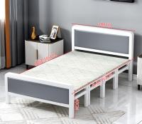 China Modern Foldable Iron Bed with Comfortable Backrest 90cm 100cm 120cm Single Bed Options for sale