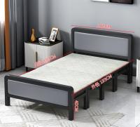 China Modern Foldable Iron Bed with Comfortable Backrest 90cm 100cm 120cm Single Bed Options for sale