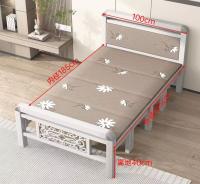 China Modern Foldable Iron Bed with Comfortable Backrest 90cm 100cm 120cm Single Bed Options for sale