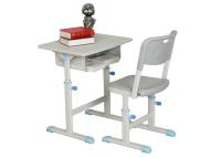 China Steel Frame School Desk and Chair Set H750mm W600mm Adjustable Height Student Desk for sale